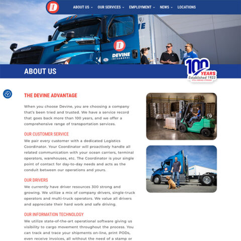 Devine Intermodal Website Redesign - Modern & WCAG 2.1 AA Compliant
