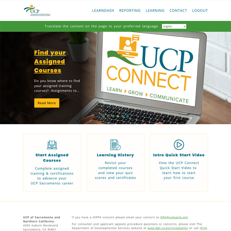 Custom Learning Management System (LMS) for UCP Sacramento - Capitol ...